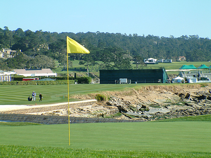 Pebble Beach golf links picture of 18th hole.